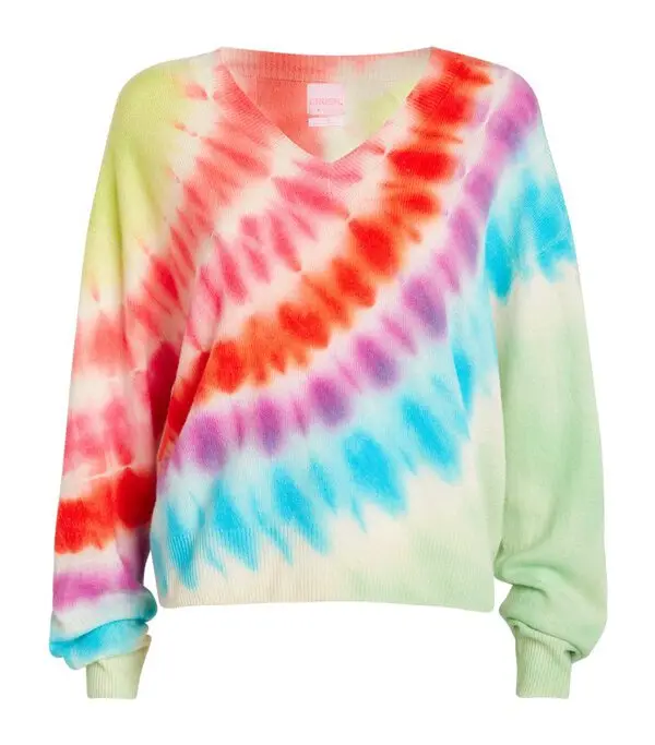 Crush Cashmere Cashmere Tie-Dye Rainbow Sweater In Multi 51% Off