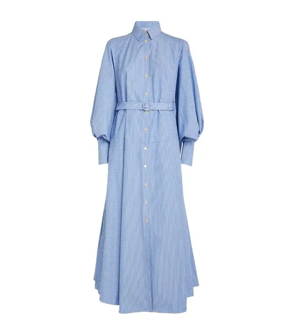 Palmer//harding Striped Wandering Shirt Dress - Blue | Editorialist