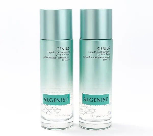 Algenist Genius Liquid Skin Resurfacing 2% Bha Toner 3.4oz Duo