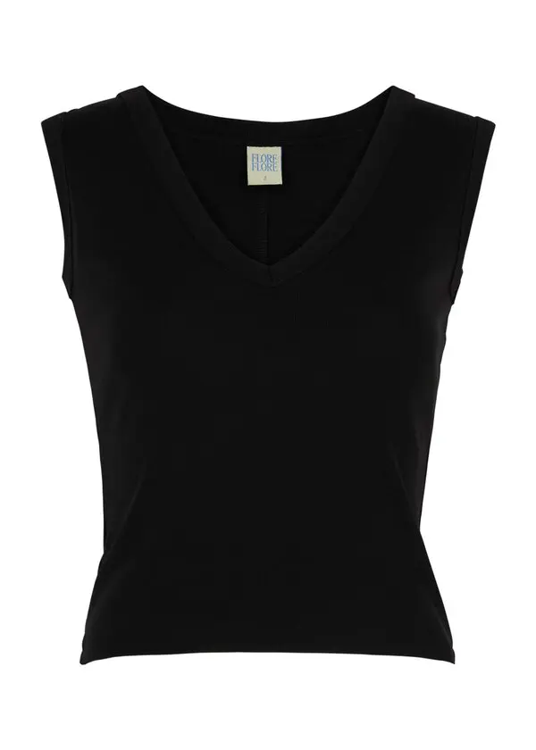 FLORE FLORE Dewi Cotton Tank - Black | Editorialist