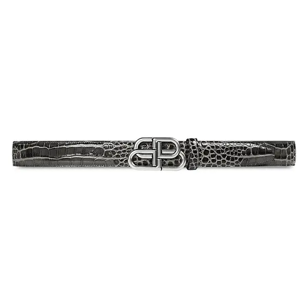 Balenciaga Bb Large Belt - Dark Grey