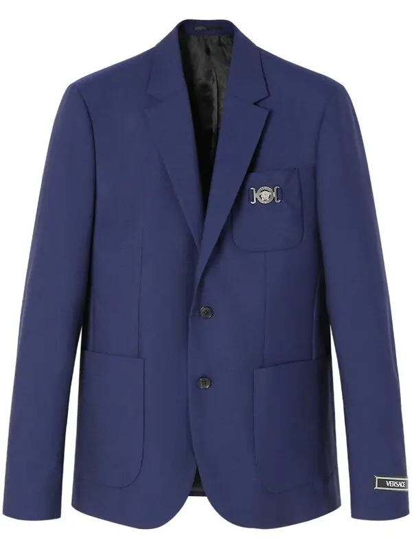 Versace Medusa Head Single-breasted Wool Blazer
