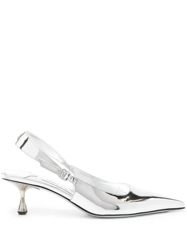 JIMMY CHOO Amel 50mm Metallic-leather Pumps