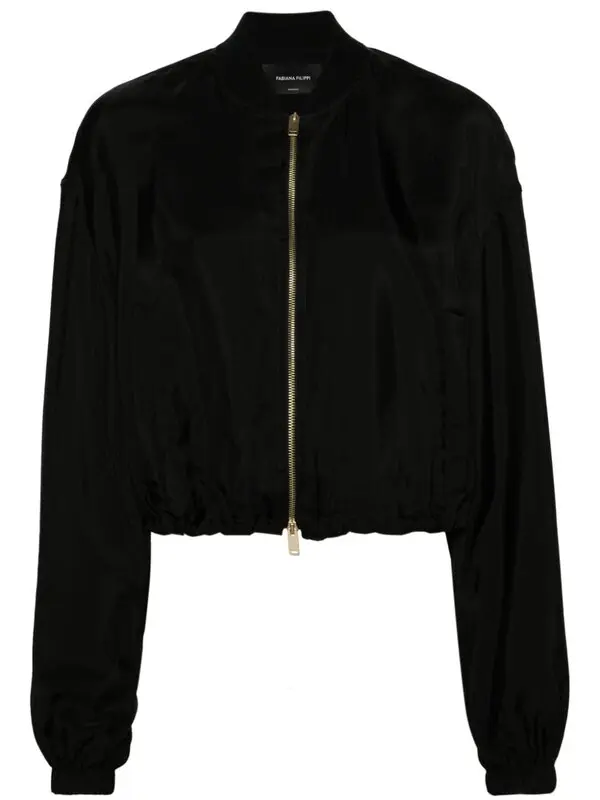 Fabiana Filippi Zipped Satin Bomber Jacket