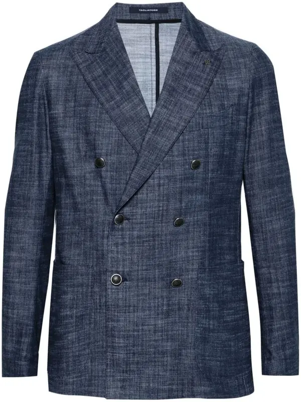 Tagliatore Double-breasted Denim Blazer