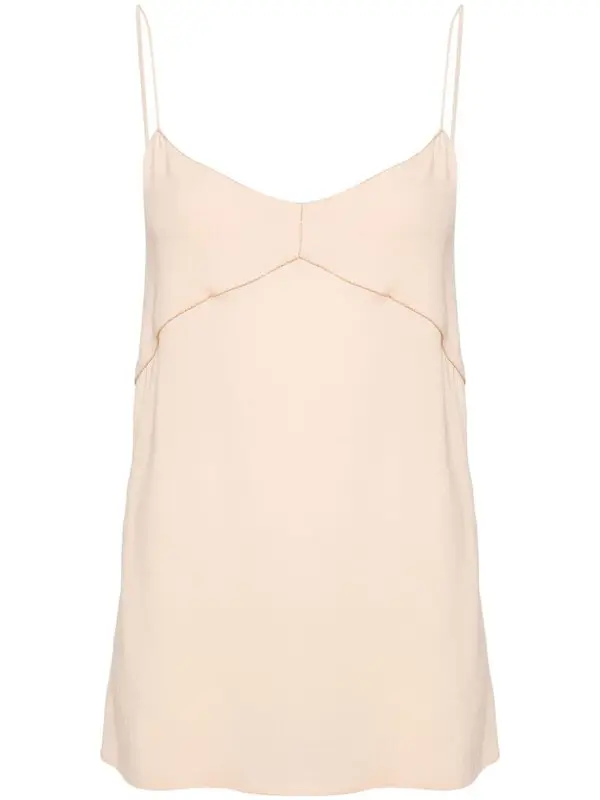 Fabiana Filippi Beaded-trim Crepe Tank Top - Neutrals