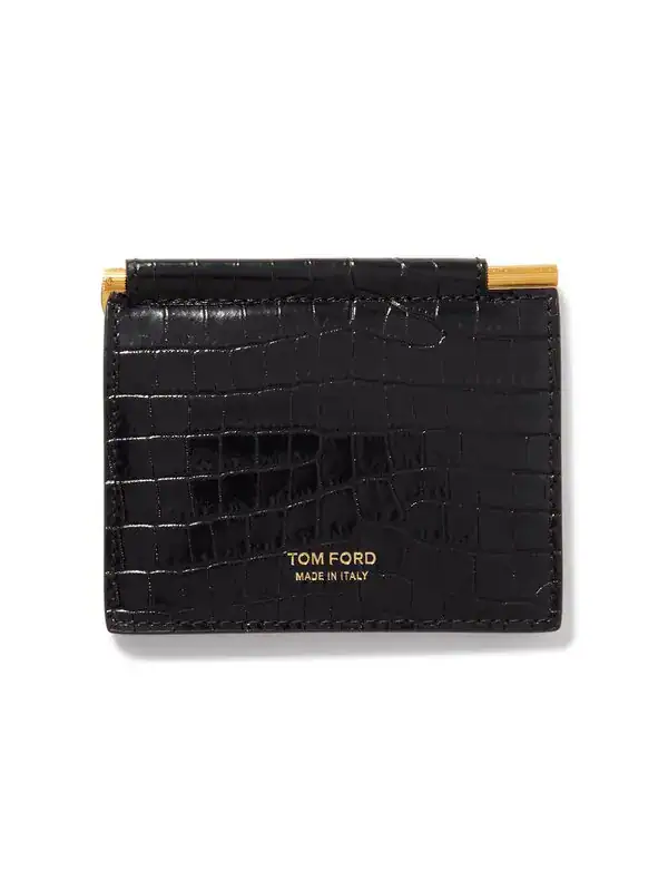 Tom Ford Croc-Effect Leather Billfold Wallet And Money Clip