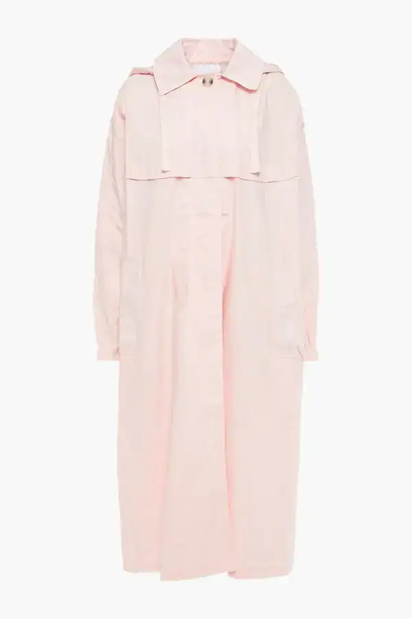 American Vintage Cotton Hooded Trench Coat In Baby Pink - 80% Off 