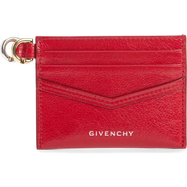 Givenchy Voyou Leather Card Case - Vermillon
