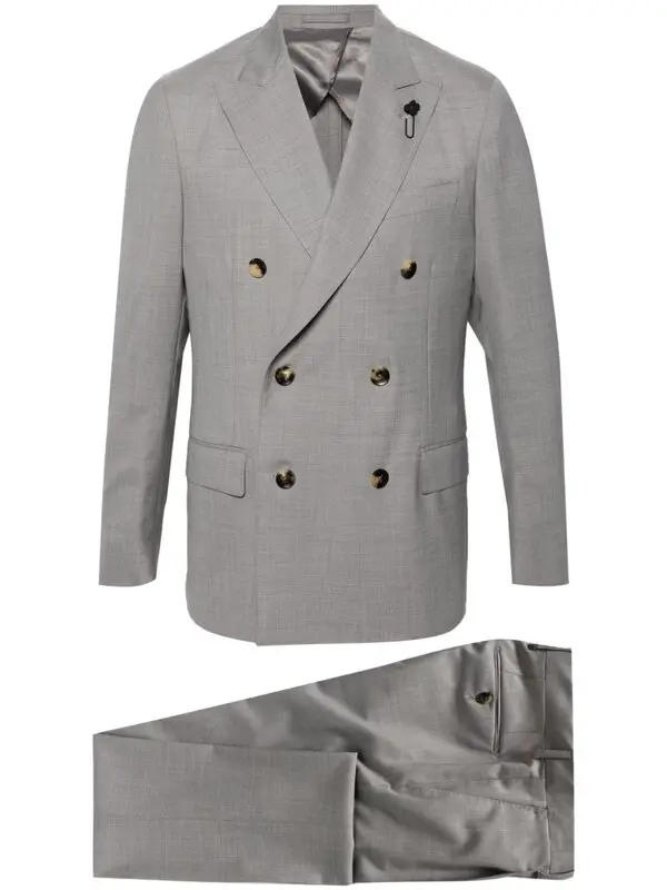 LARDINI Double-breasted Wool Suit