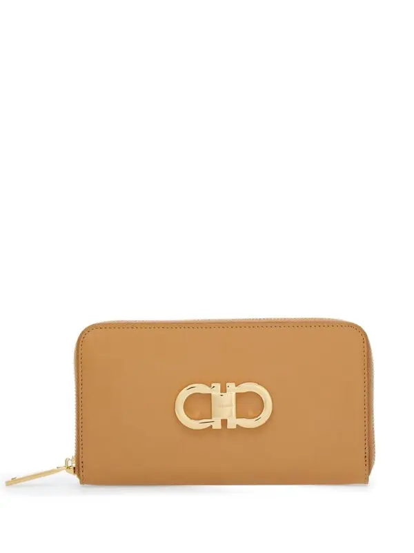 FERRAGAMO Gancini Leather Continental Wallet - Neutrals