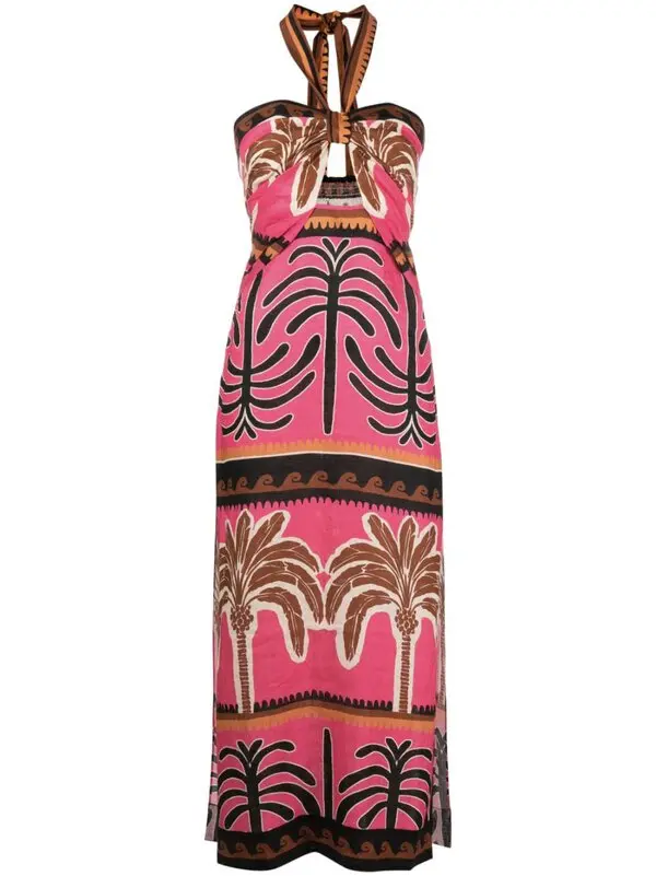 Johanna Ortiz Linen Midi Dress