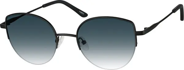 Zenni Vintage Cat-eye Stainless Steel Sunglasses - Black