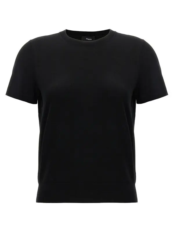 Theory Crewneck Merino Wool Sweater - Black