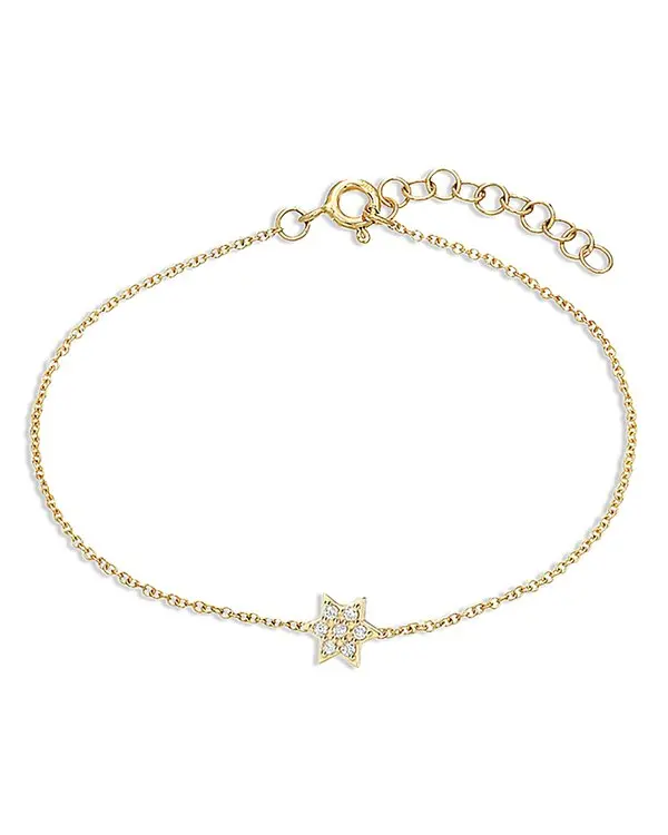 ZOE LEV 14k Yellow Diamond Star Of David Bracelet
