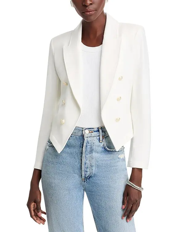 L'Agence Wayne Crop Blazer - Ivory