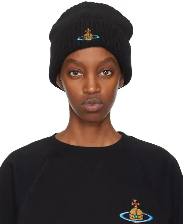 Vivienne Westwood Black Sporty Beanie In N401 Black - 60% Off 
