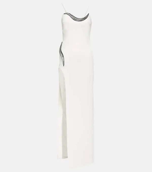 David Koma Embellished Crêpe Jersey Gown