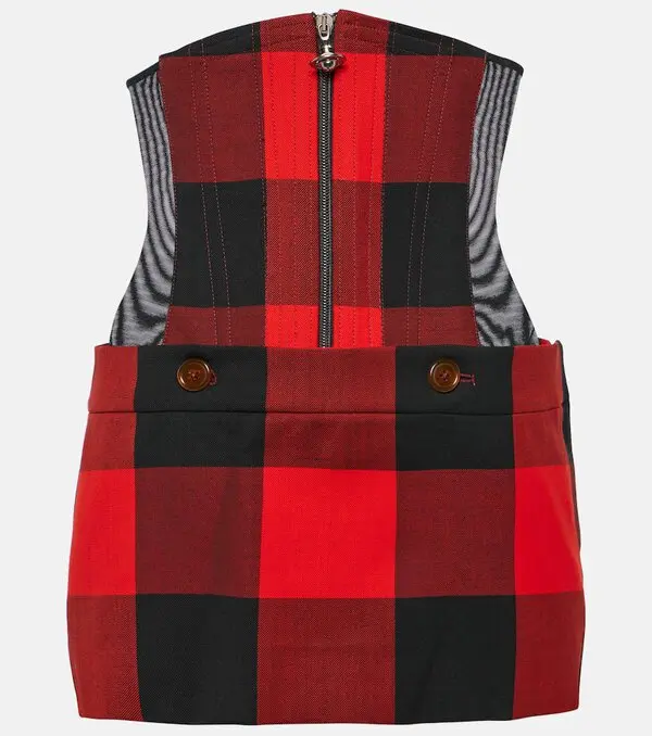 VIVIENNE WESTWOOD Checked Virgin Wool Miniskirt