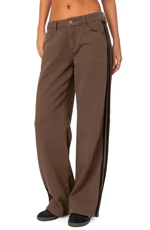 EDIKTED Mattie Side Stripe Wide Leg Jeans