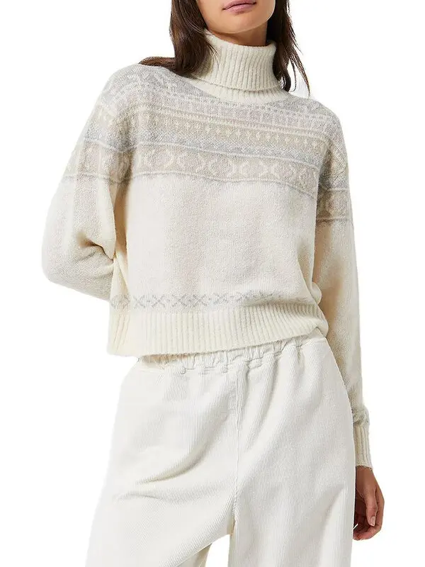 Buy French Connection Fair Isle Knit Turtleneck Sweater - Multi At 53% ...