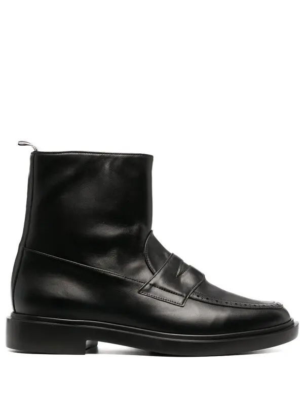 Thom Browne Polished Finish Boots - Black | Editorialist display picture 1