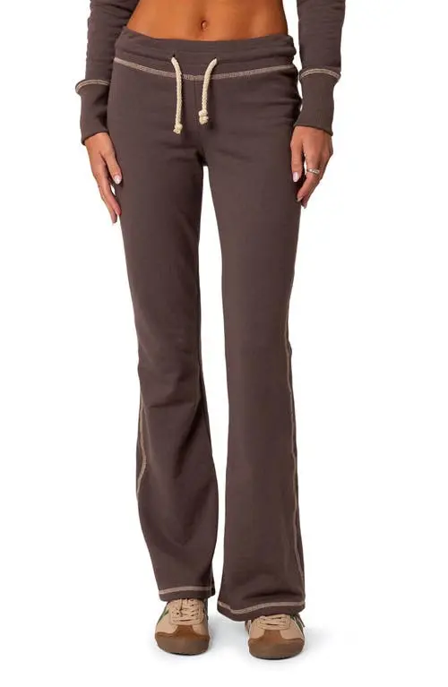 EDIKTED Alexia Low-rise Cotton Sweatpants - Brown