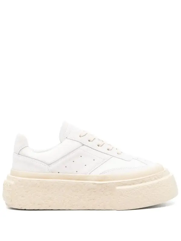 MAISON MARGIELA Numbers-motif Leather Sneakers - White
