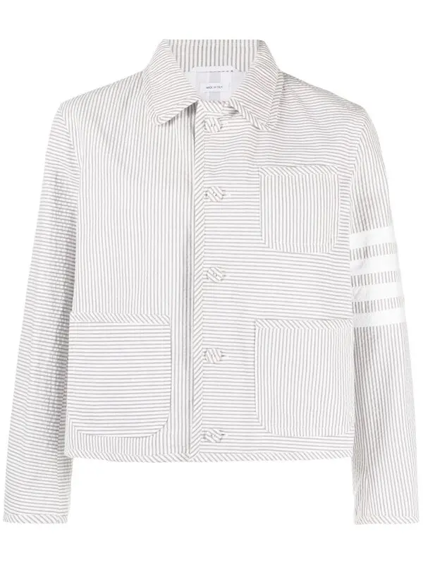 Thom Browne Unconstructed 4-bar Seersucker Jacket