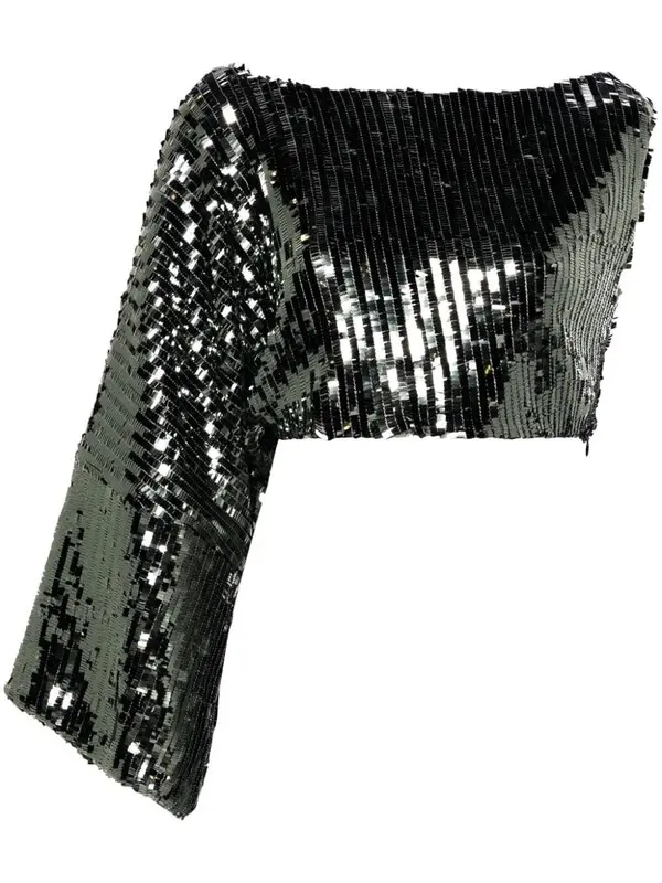 TALLER MARMO Sequinned Asymmetric Top - Silver