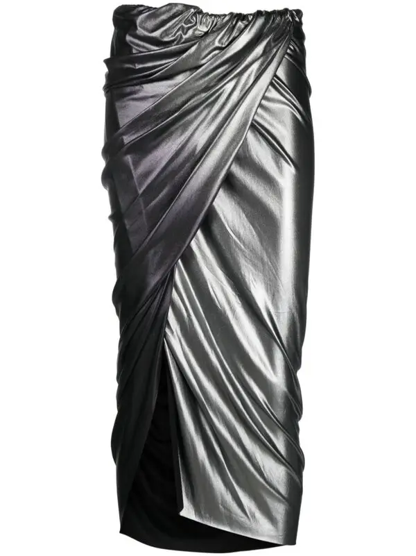 Rick Owens Ombré-effect Draped Midi Skirt