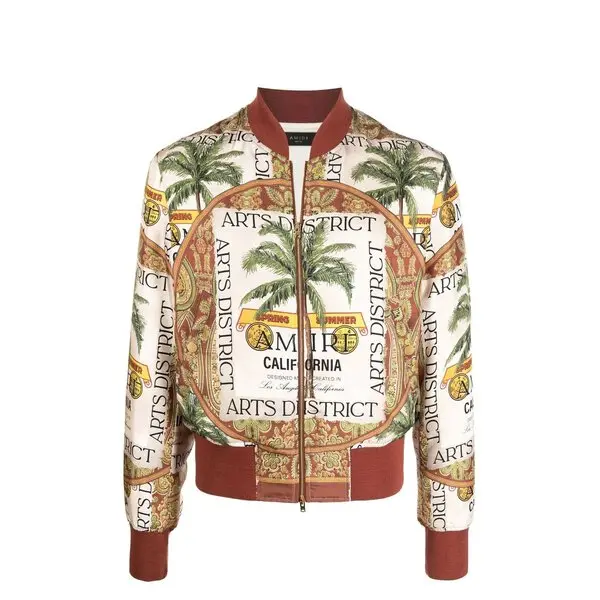 Amiri Printed Silk Jacket - Beige