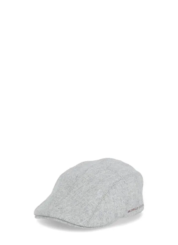 Brunello Cucinelli Virgin Wool Flap Cap - Grey