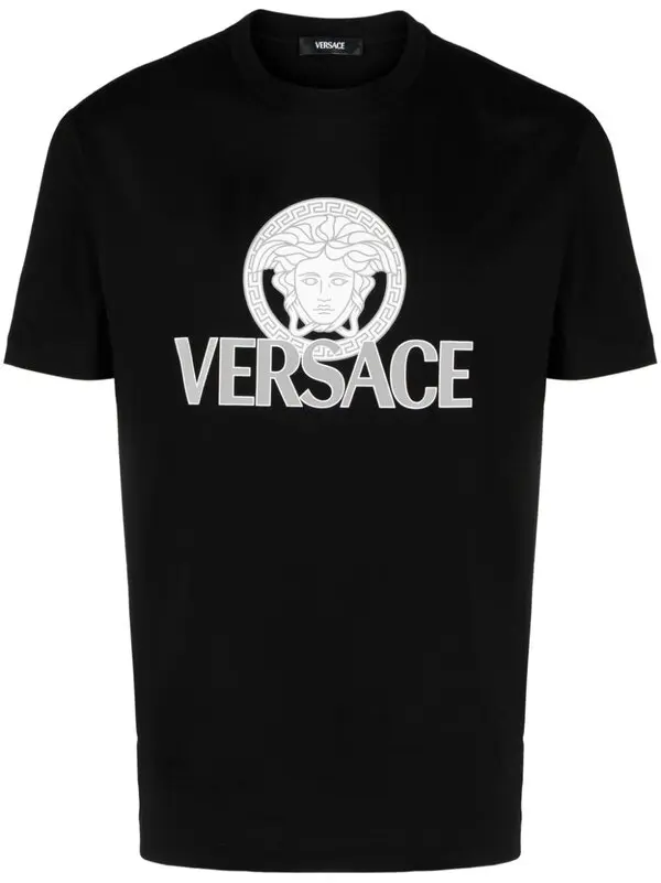 Versace Medusa Logo-print Cotton T-shirt - Black
