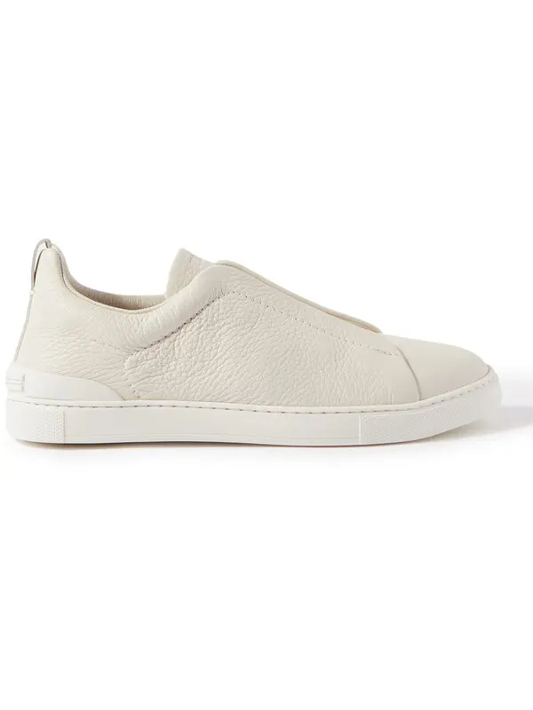 Zegna Triple Stitch™ Full-grain Deerskin Slip-on Sneakers - White
