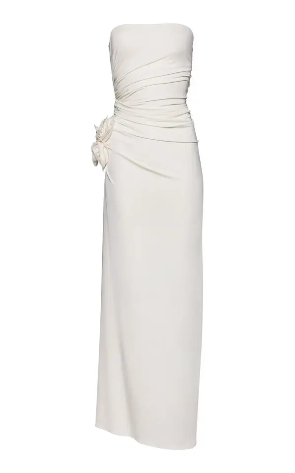 Magda Butrym Floral Appliqué Strapless Gown