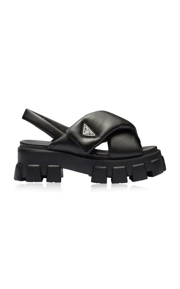 Prada Monolith Padded Leather Sandals