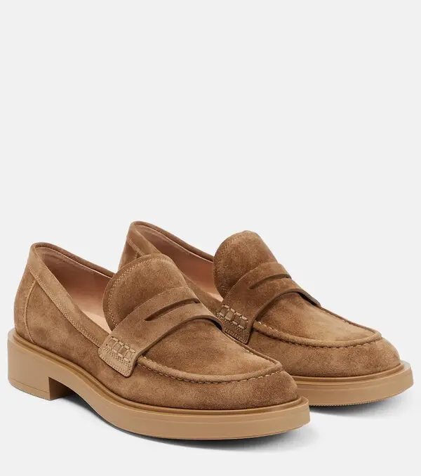 GIANVITO ROSSI Harris Suede Loafers - Brown