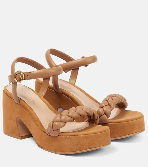 GIANVITO ROSSI Leather And Suede Platform Sandals