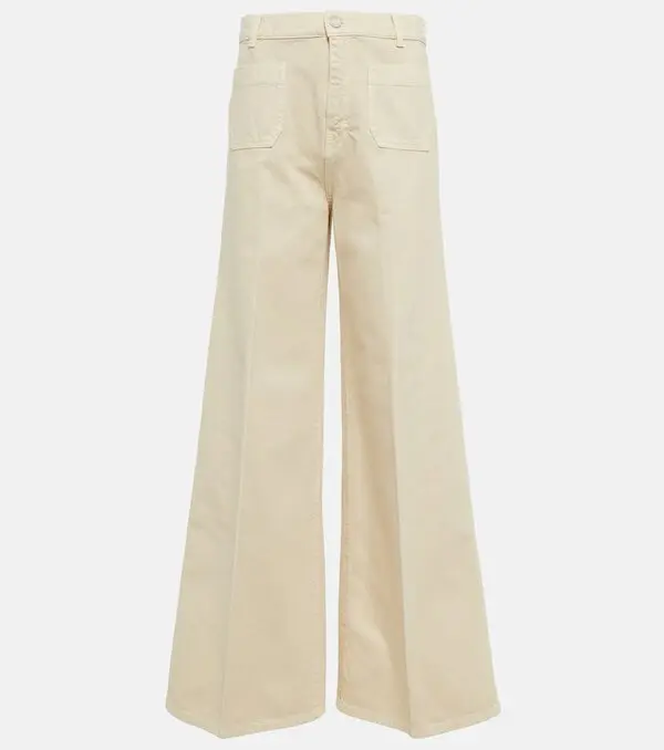 JOSEPH Brompton High-rise Wide-leg Jeans - Neutrals