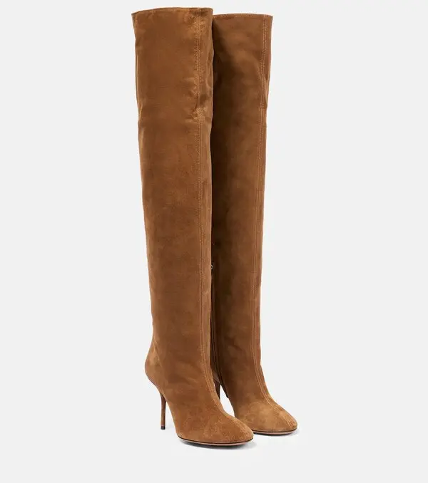 Alaïa Fluide 90 Suede Over-the-knee Boots - Brown