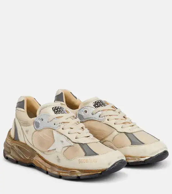 Golden Goose Dad-Star Leather Sneakers Beige Editorialist