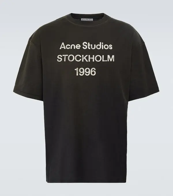 Acne Studios Logo-print Cotton-blend T-shirt - Black