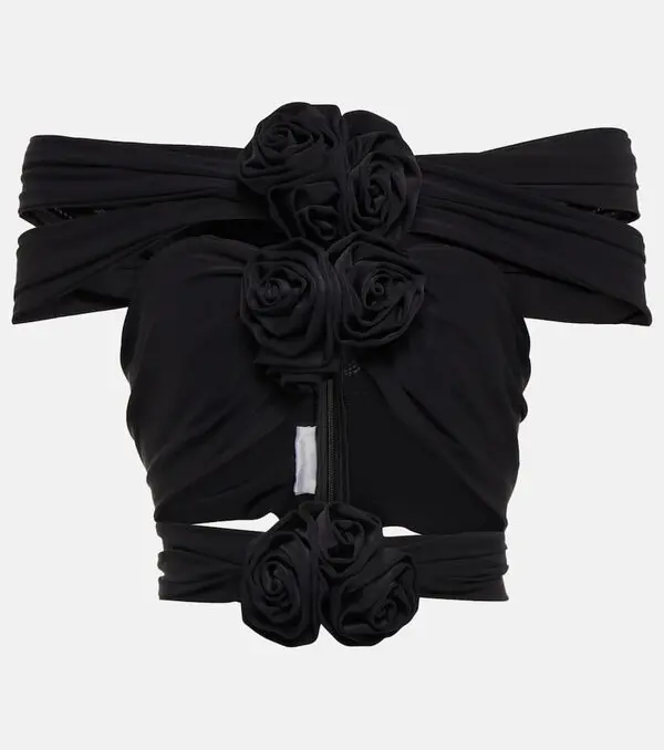 Magda Butrym Cutout Off-shoulder Jersey Crop Top