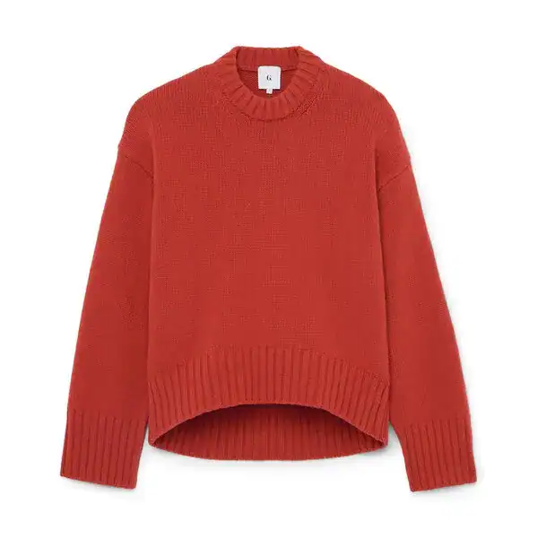 Label By Goop Theo Crewneck Sweater Orange Editorialist