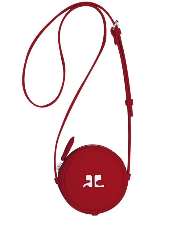 COURREGES Circle Leather Shoulder Bag