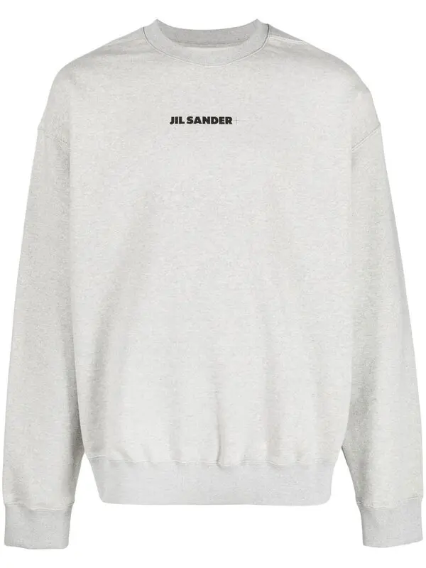 JIL SANDER Logo-print Cotton Sweatshirt - Grey