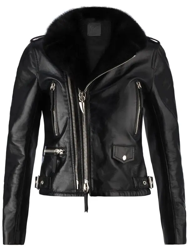 GIUSEPPE ZANOTTI Amelia Leather Biker Jacket