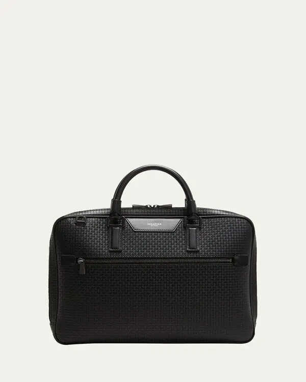 SERAPIAN Stepan Extra Slim Briefcase - Black Eclipse