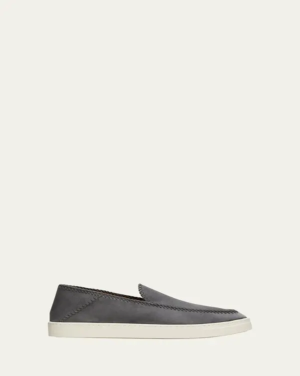 Giorgio Armani Suede Slip-on Sneakers - Anthracite